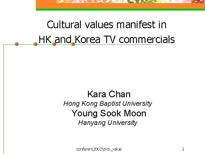 Cultural values manifest in HK and Korea TV