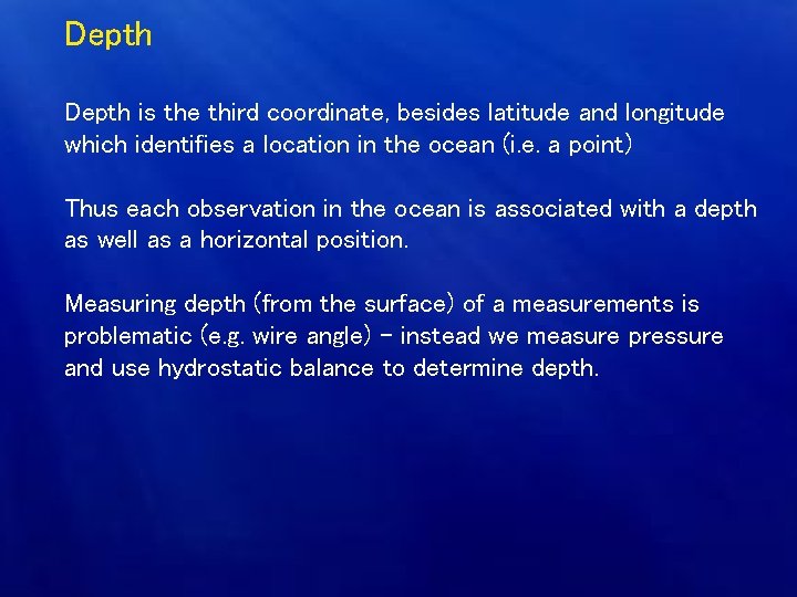 Introduction to Observational Physical Oceanography 12 808 Class