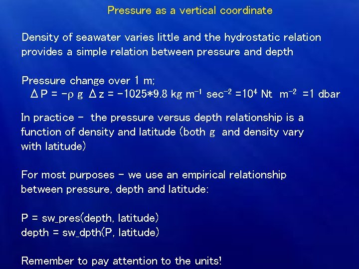 Introduction to Observational Physical Oceanography 12 808 Class