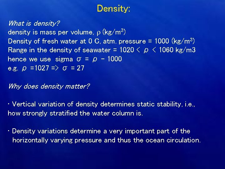 Introduction to Observational Physical Oceanography 12 808 Class