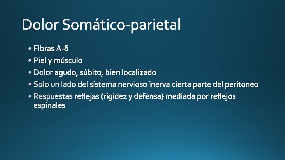 Abdomen Agudo Dolor Visceral Dolor Referido Dolor Somticoparietal