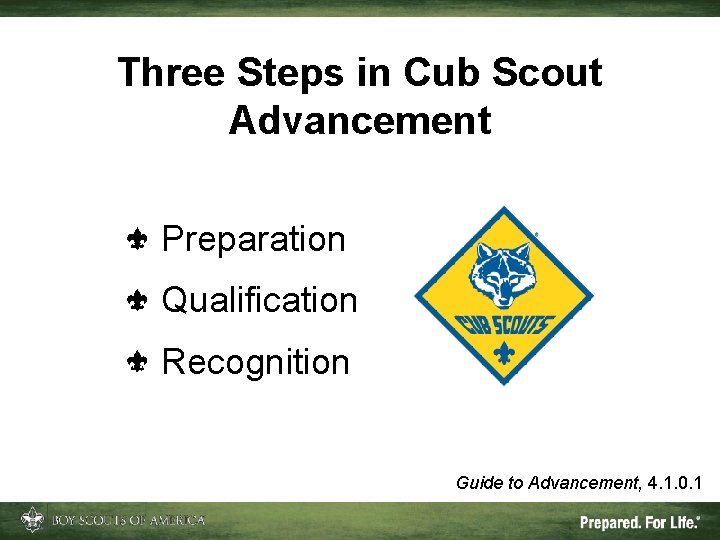 Cub Scout Advancement Delivering Adventure National Advancement Committee