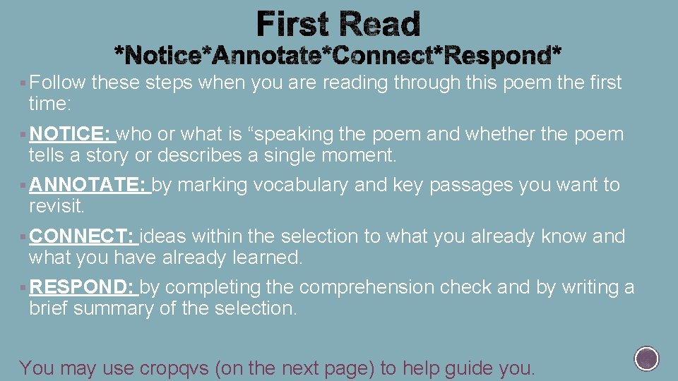 What are strategies we need to remember Unit