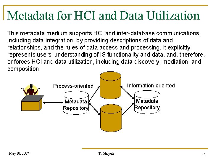 Interaction of Ontology and Database in the Information