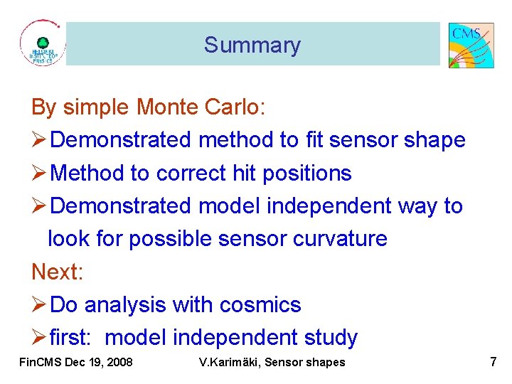 Tracker calibration for curved sensors brief overview V