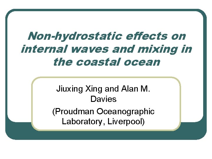 Nonhydrostatic effects on internal waves and mixing in
