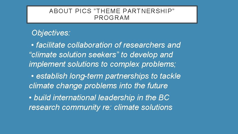 BC AND BEYOND An exploration of future research