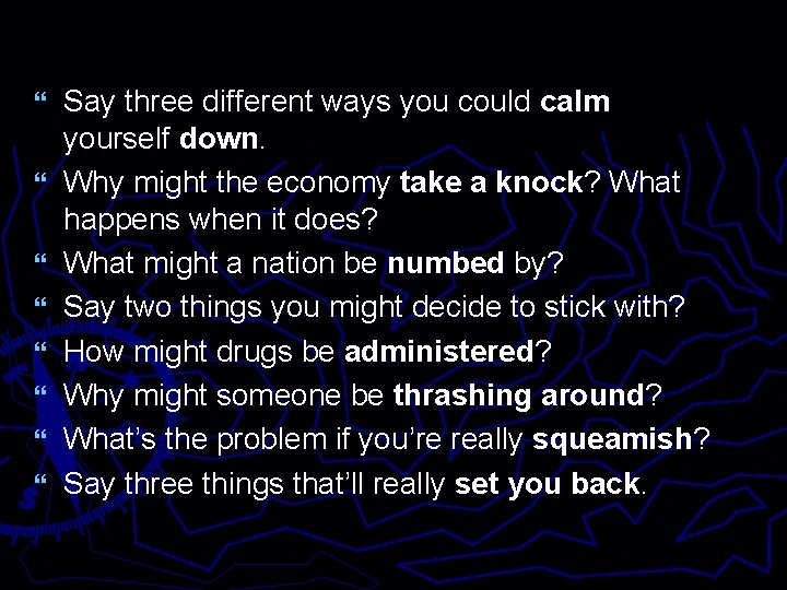 Say three different ways you could calm yourself