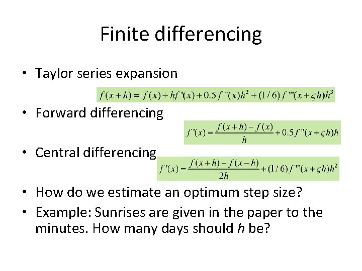 Derivatives In modern structural analysis we calculate response