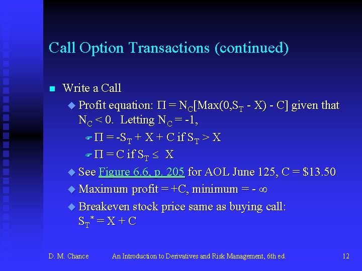 Chapter 6 Basic Option Strategies Im not a