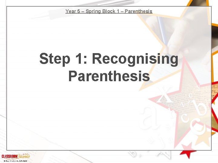 Year 5 Spring Block 1 Parenthesis Recognising Parenthesis