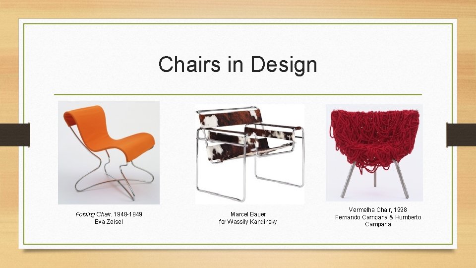 Charmed by the Chair presented by Mabel Morales