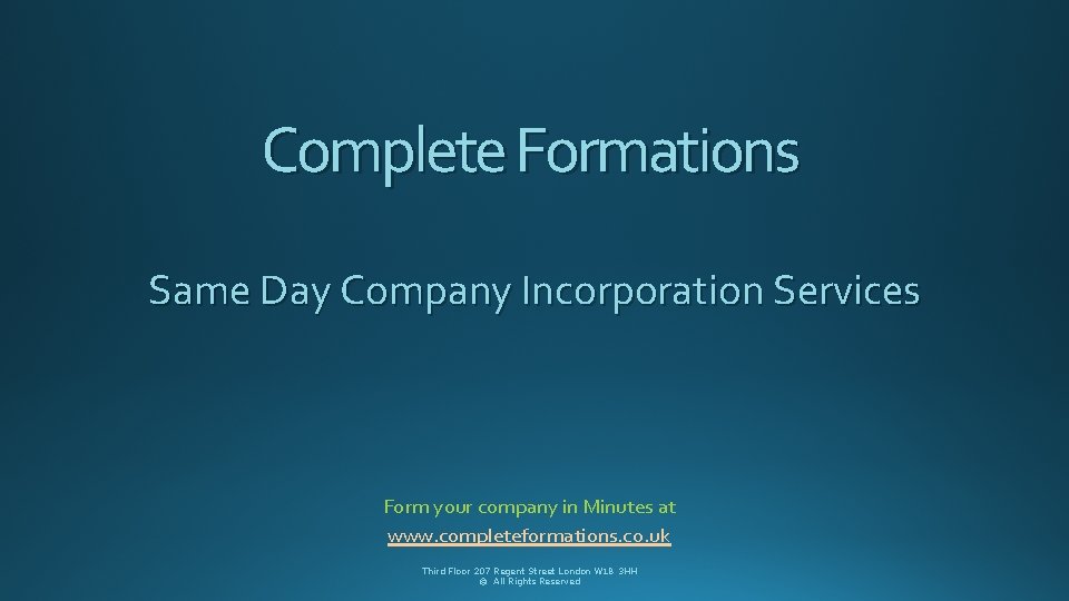 Complete Formations Same Day Company Incorporation Services Form