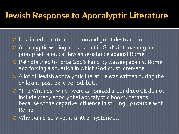The End Revelation Apocalyptic Literature Characteristics of apocalypse