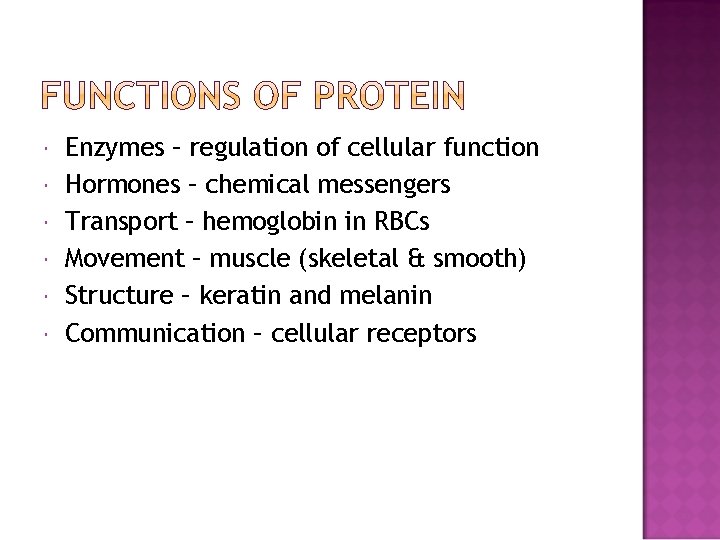 The four classes of organic compounds required by