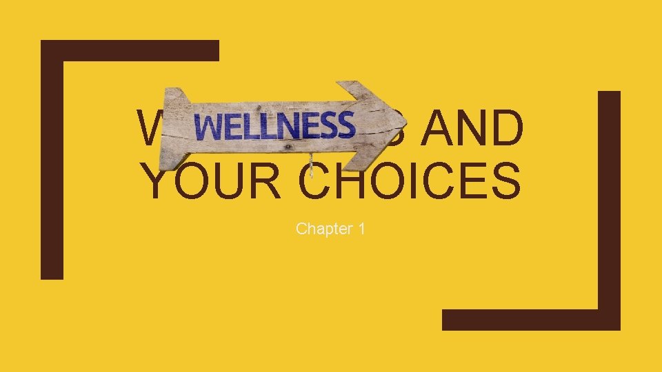 WELLNESS AND YOUR CHOICES Chapter 1 Health vs