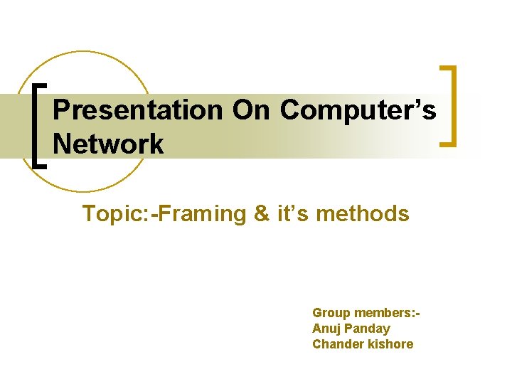 Presentation On Computers Network Topic Framing Its Methods 6011