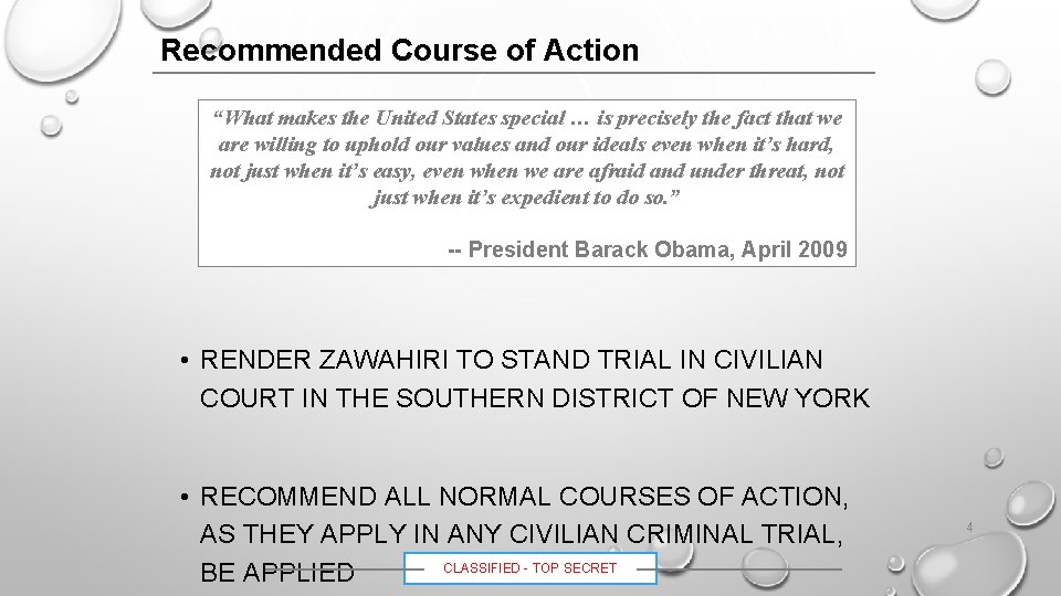 DECISION BRIEF FOR THE PRESIDENT OF THE UNITED