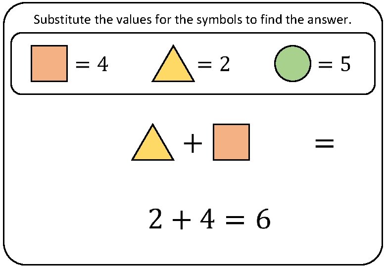 Substitution Symbols Positive Bingo Method Students should choose
