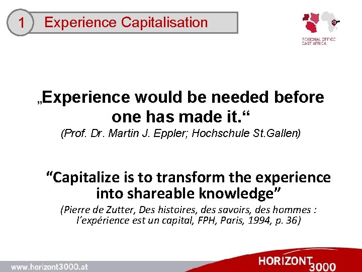 Knowledge Management for Beginners Session 3 Experience Capitalisation