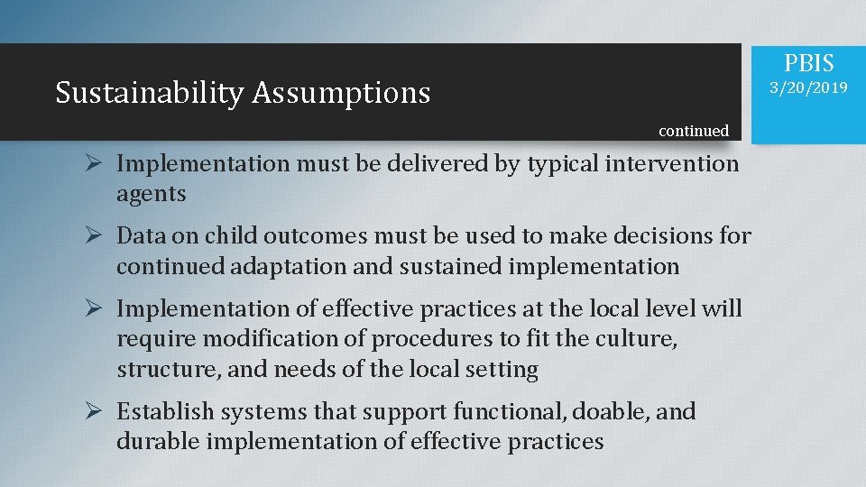 Building a Sustainable System Day 6 March 20