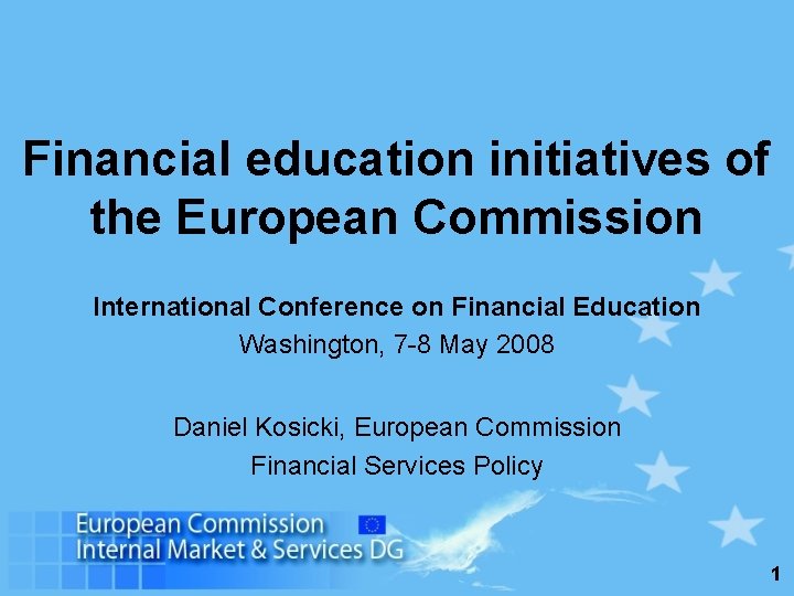 Financial education initiatives of the European Commission International