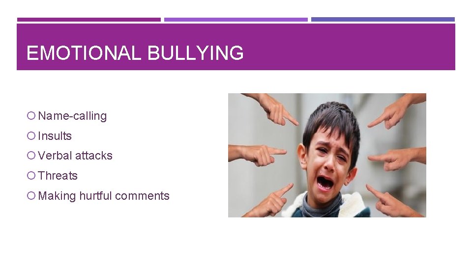 BULLYING PRESENTATION FOR KINDERGARTEN TO GRADE 3 WHAT