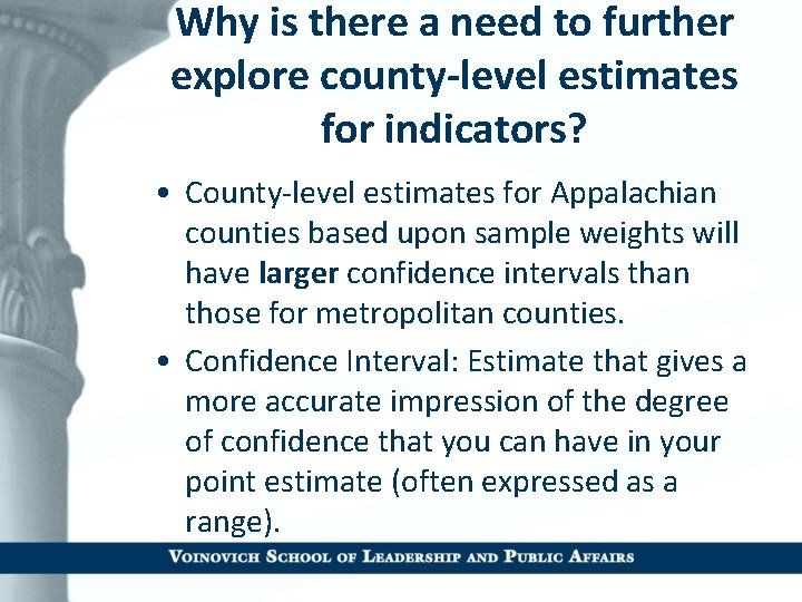 Using Small Area Estimation Techniques to Provide Countylevel