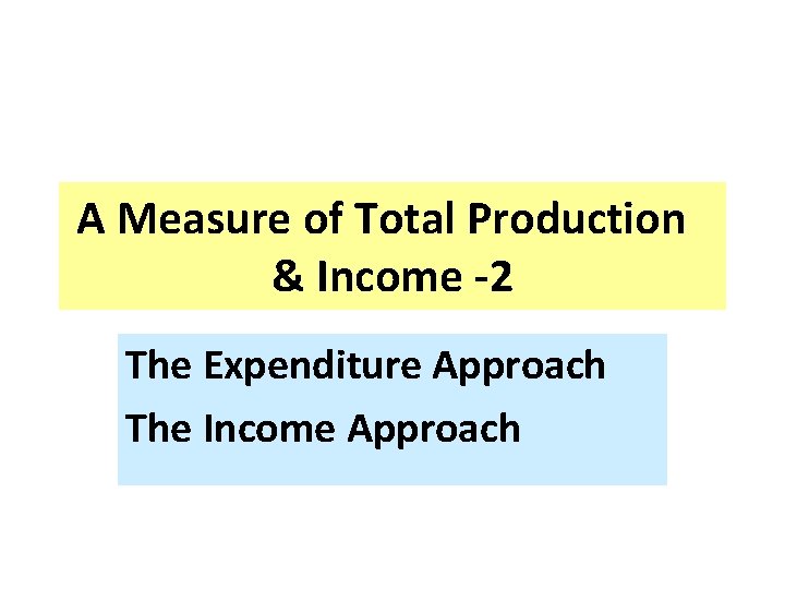 A Measure of Total Production Income 2 The