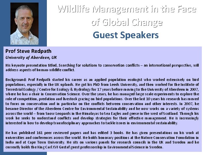 Wildlife Management in the Face of Global Change