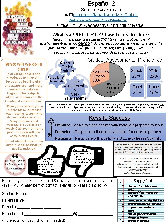 Espaol 2 Seora Mary Crouch mecrouchmadisoncity k 12