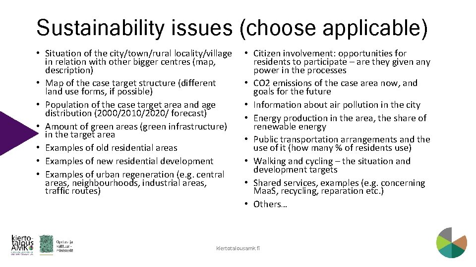 Assignment Sustainable cities and communities Examples of forerunner