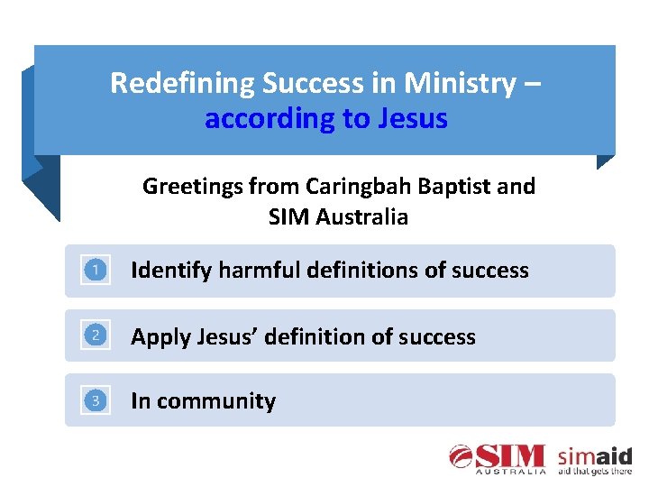 Redefining Success in Ministry according to Jesus Greetings