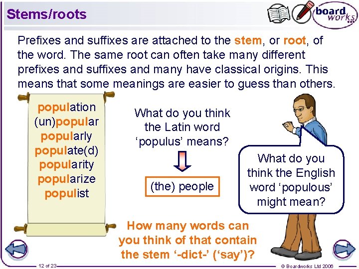 Word Meanings Year 7 Vocabulary Icons key For