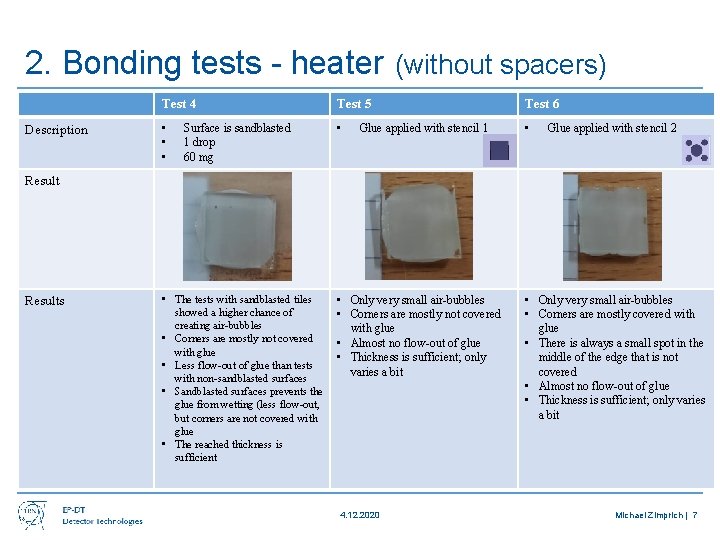 Summary project CW 49 1 Bonding test connector