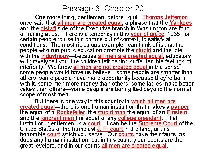 To Kill a Mockingbird by Harper Lee Passage