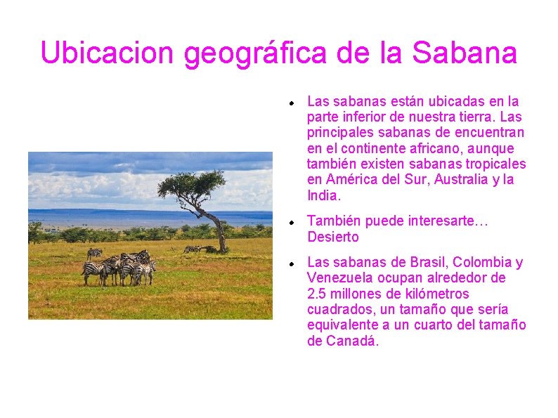 La Sabana Que es la Sabana Las sabanas