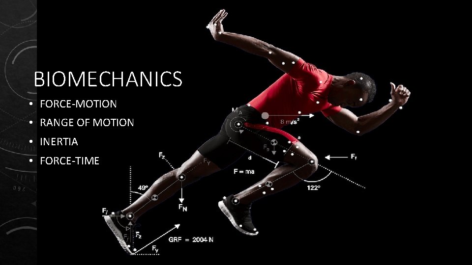 BIOMECHANICS FORCEMOTION RANGE OF MOTION INERTIA FORCETIME WHAT