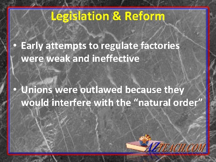 REFORMS Reformers some members of the middleclass and