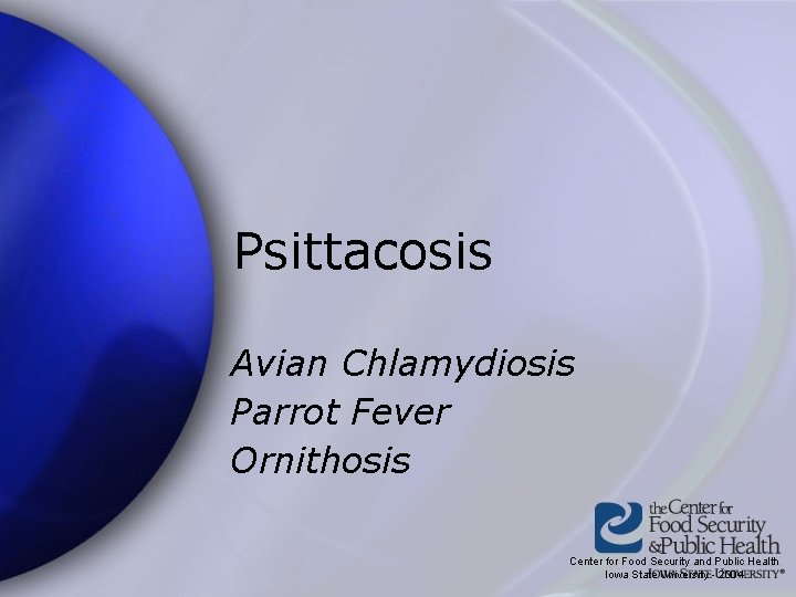 Psittacosis Avian Chlamydiosis Parrot Fever Ornithosis Center for
