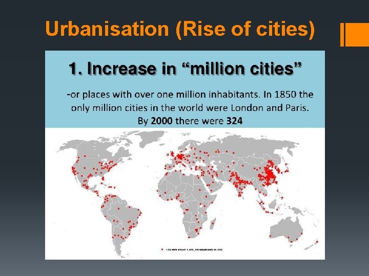 Urbanisation What is urbanisation It is an increase