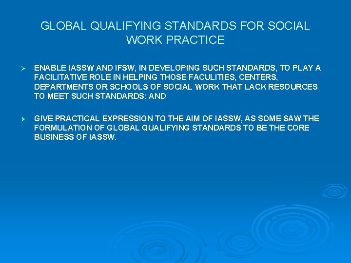 DEVELOPING A SUSTAINABLE INTERNATIONAL MASTER OF SOCIAL WORK