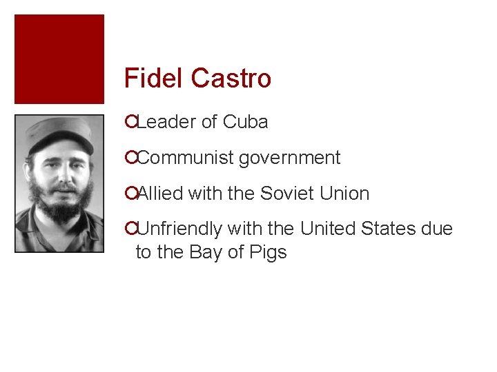 Cuban Missile Crises US History 11 Spring 2012