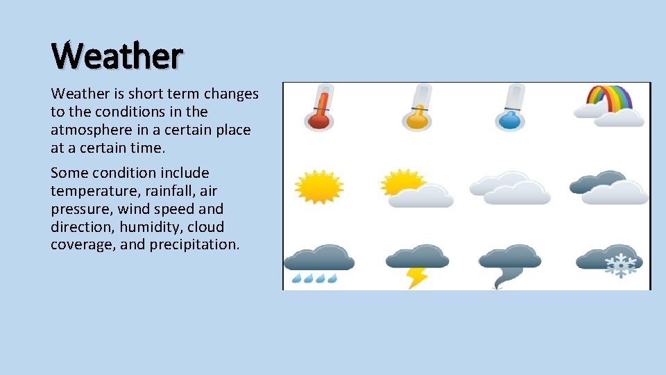 Atmosphere and Weather Visual Vocabulary Learning Objectives SC
