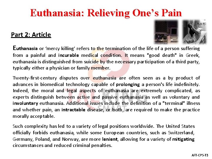 Euthanasia Relieving Ones Pain Part 1 Picture Description