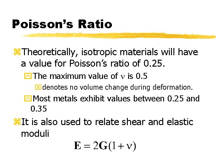 Mechanical Properties z Basic concepts ystress and strain