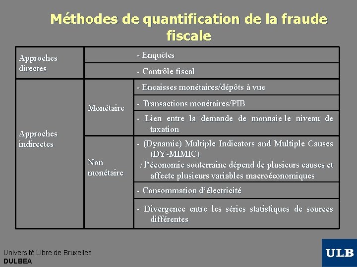 Estimation de la fraude fiscale en Belgique Hafsatou