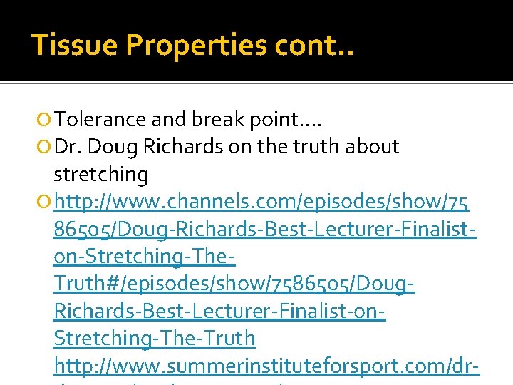 When things go wrong Common Sport Injuries Tissue