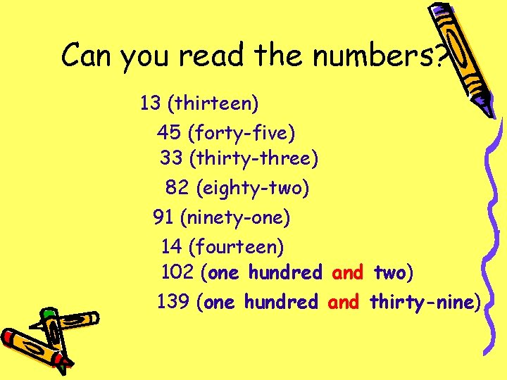 7 B Unit 1 Grammar B Cardinal numbers