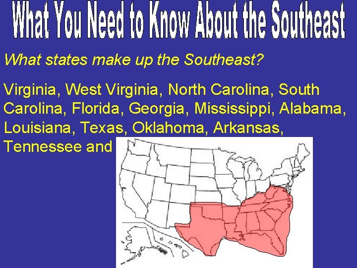 What states make up the Southeast Virginia West
